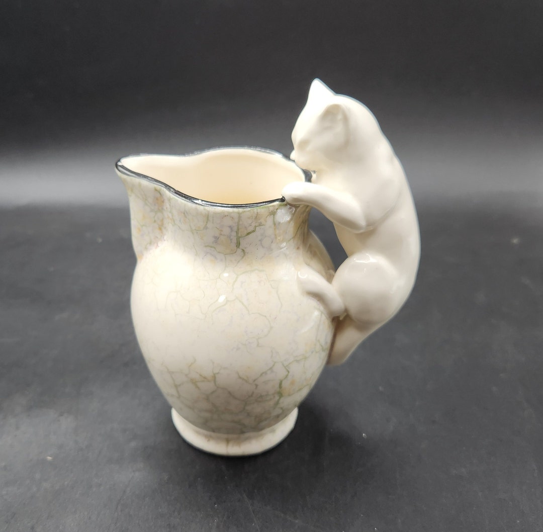 Camark Ceramic Creamer/small Pitcher With Cat Handle - Etsy