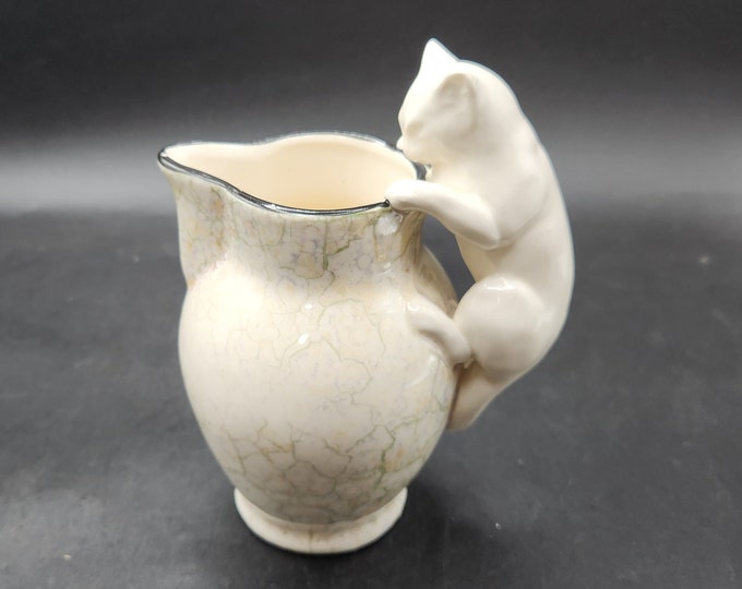 Camark Ceramic Creamer/small Pitcher With Cat Handle - Etsy