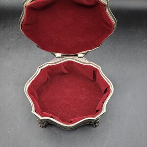 Silver Plated Trinket Box W/red Velvet Lining - Etsy