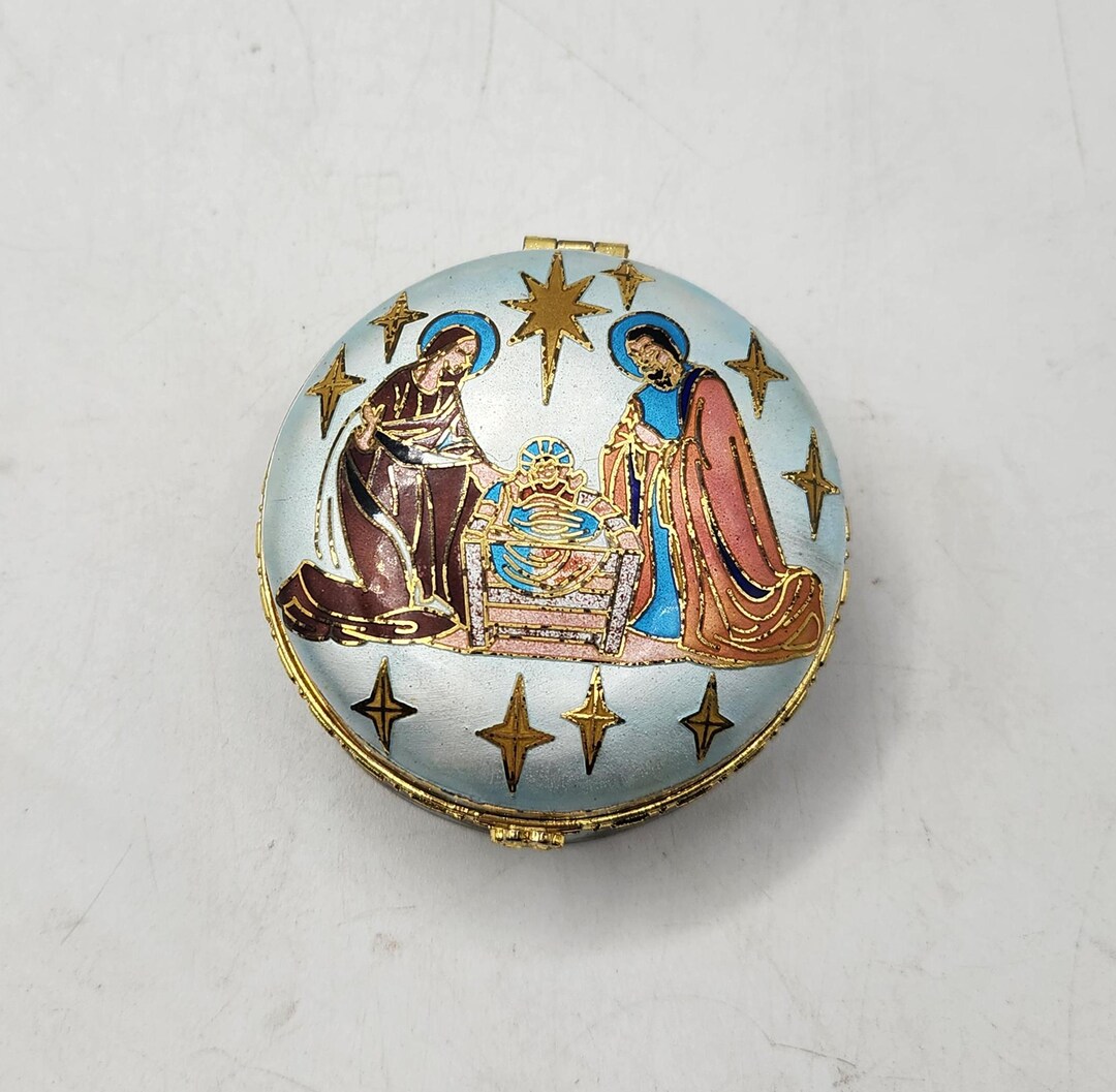 Nativity Scene Cloisonne Trinket Box - Etsy