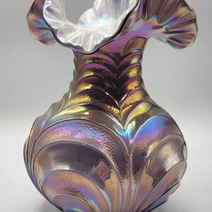 Fenton Lavender Overlay Drapery Iridized Vase - Etsy