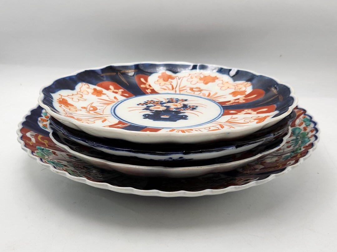 Antique Japanese Imari Ceramic Plates ~lot of 4 - Etsy