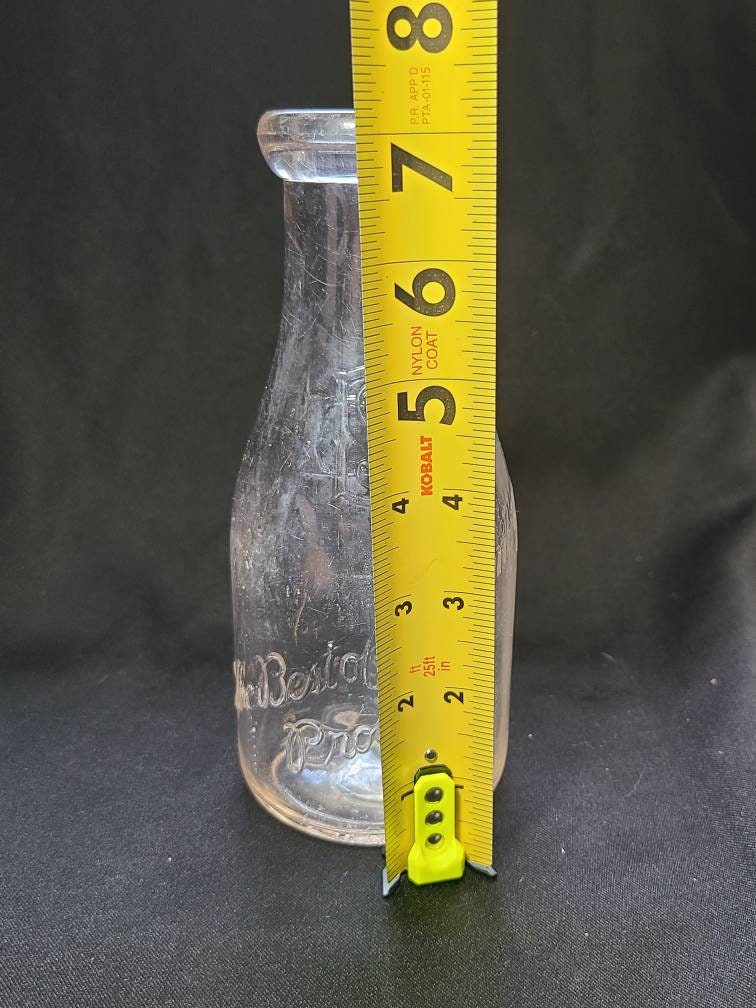Garden State Dairies Glass Pint-size Milk Bottle - Etsy