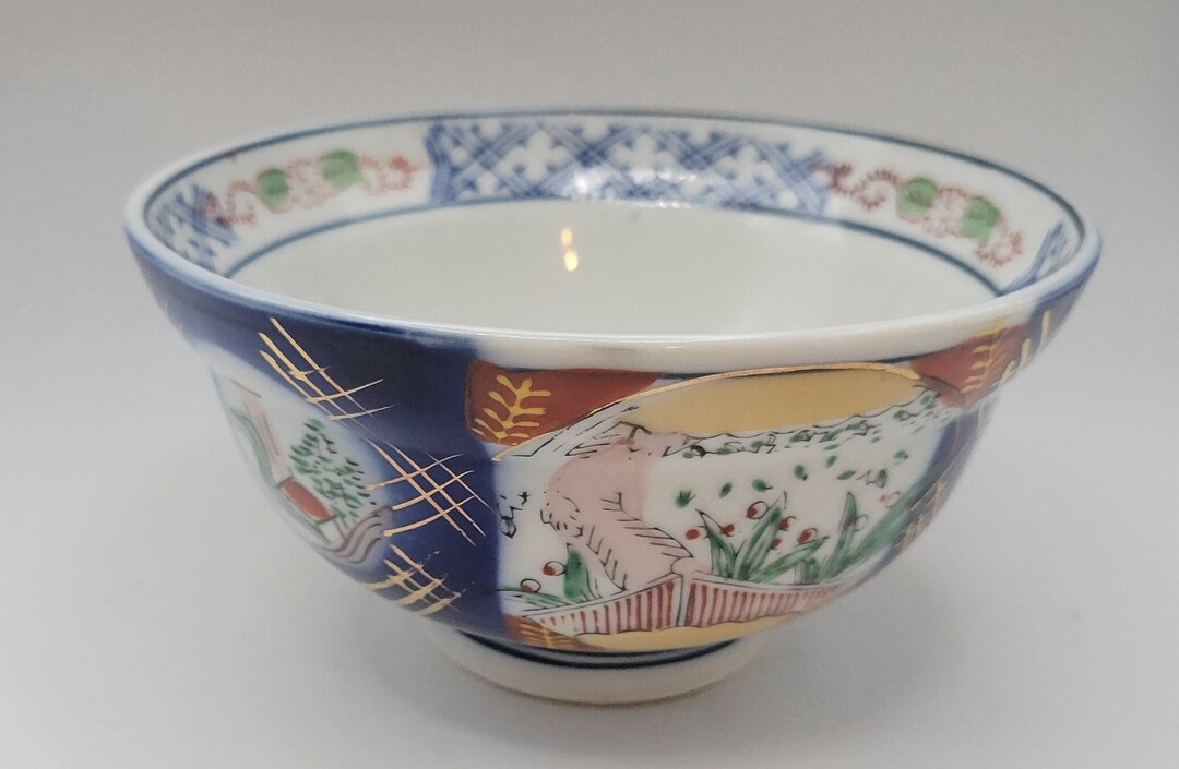Japanese Medallion Porcelain Rice Bowl - Etsy