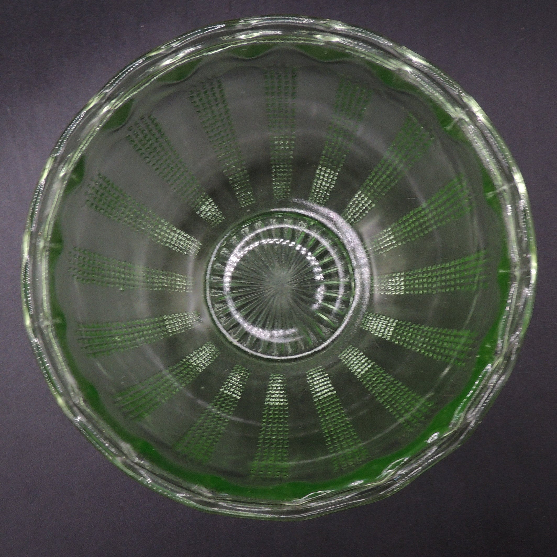 Hazel Atlas Uranium Glass Beaded Bowl - Etsy