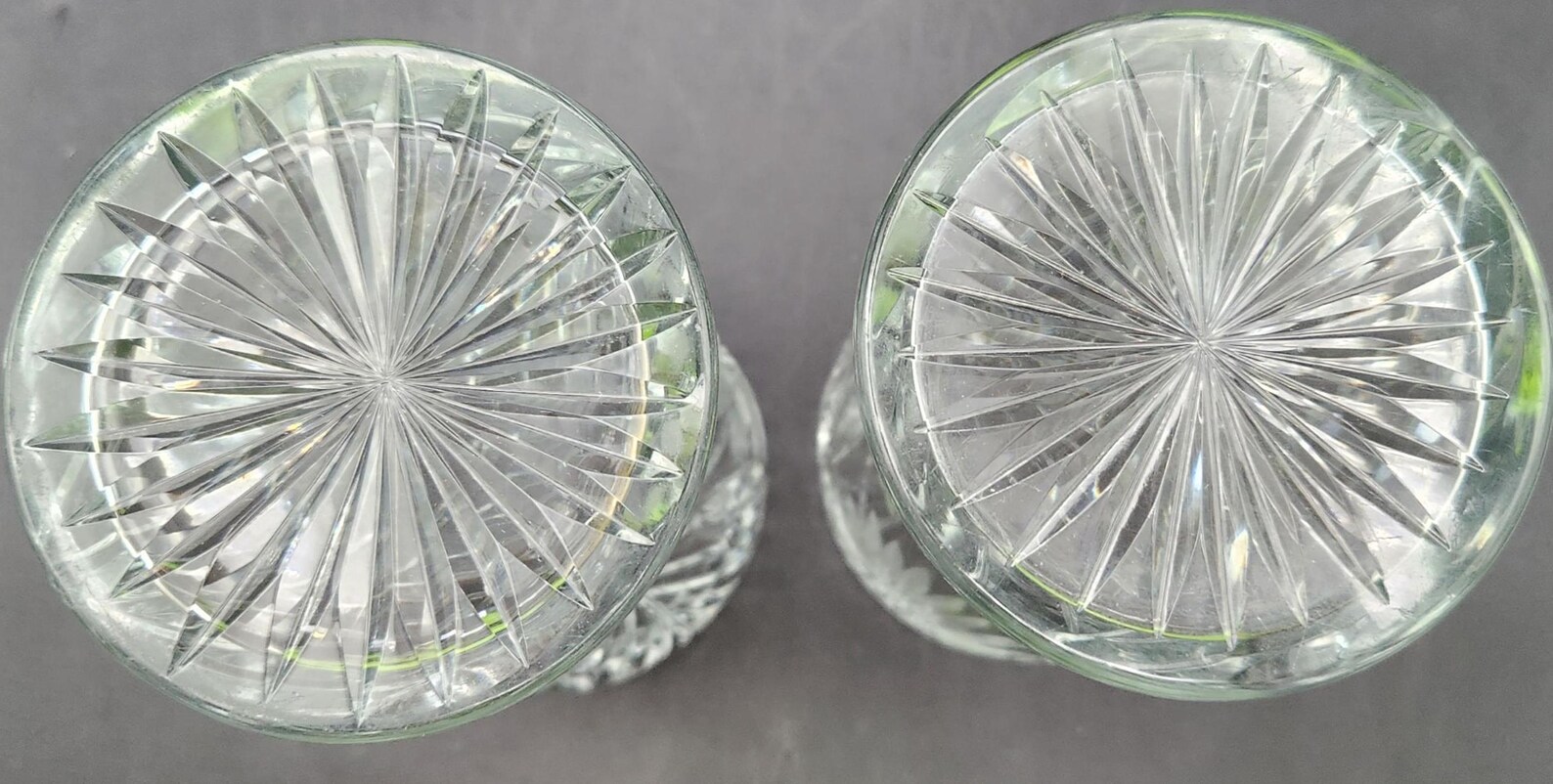 Brilliant Cut Glass Corset Vase Pair - Etsy