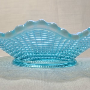 Model Flint Glass Company Blue Opalescent Dish - Etsy