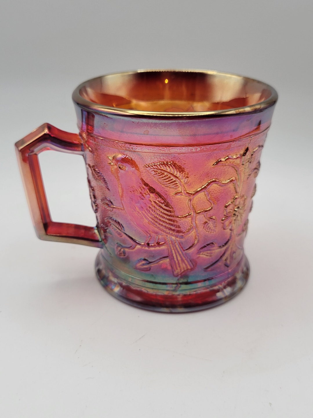 Imperial Ruby Carnival Glass "robin" Mug - Etsy