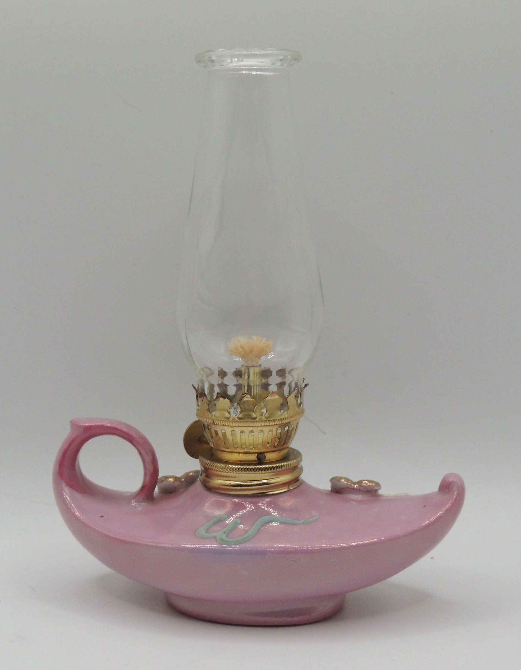 Lusterware Pink Aladdin Style Washington DC Souvenir Oil Lamp - Etsy