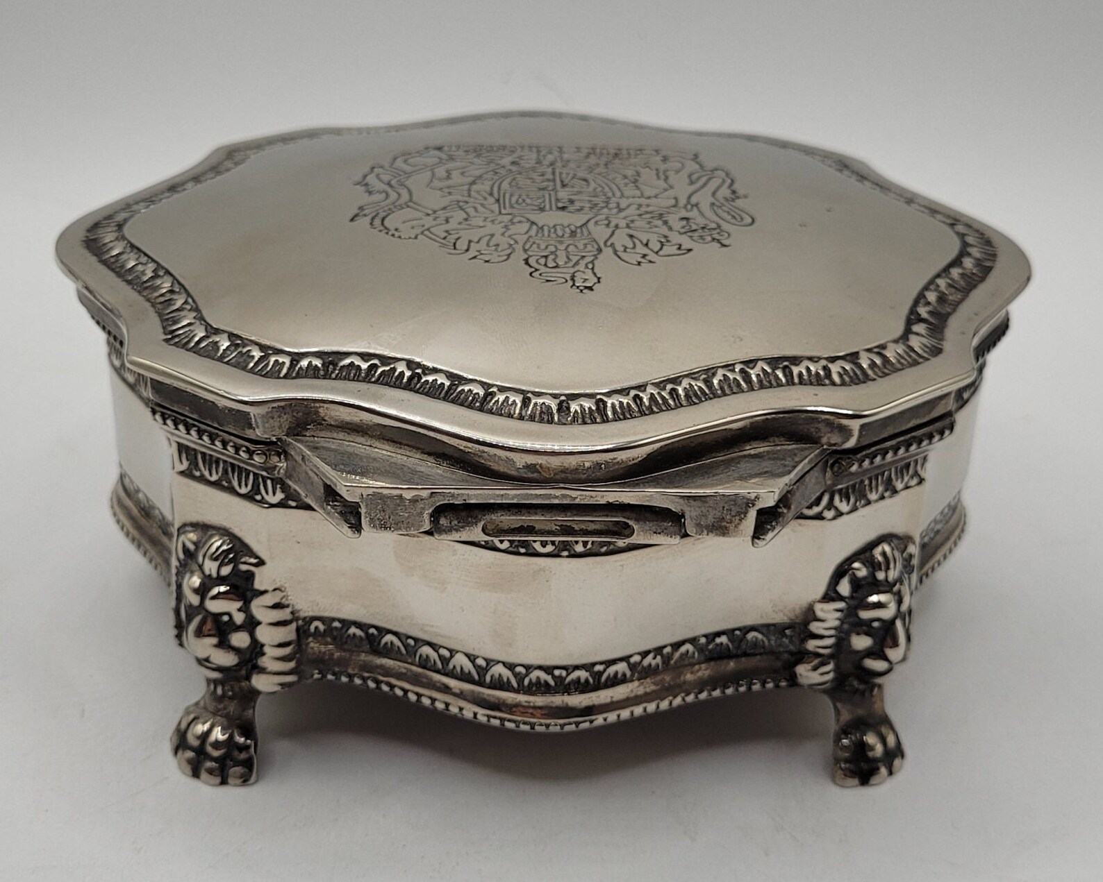 Silver Plated Trinket Box W/red Velvet Lining - Etsy