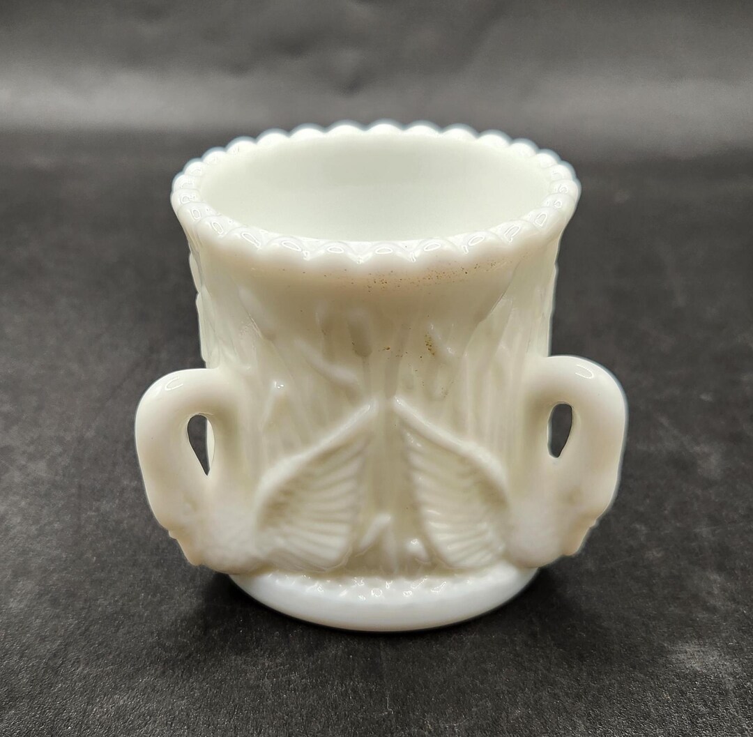 Westmoreland Three Swan Milk Glass Toothpick Holder - Etsy