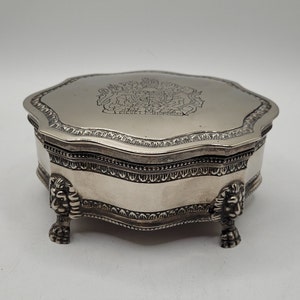 Silver Plated Trinket Box W/red Velvet Lining - Etsy