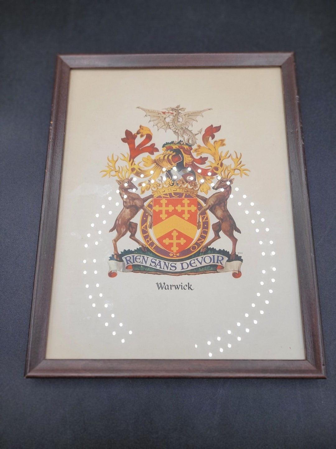Warwick Coat of Arms Framed Family Crest - Etsy