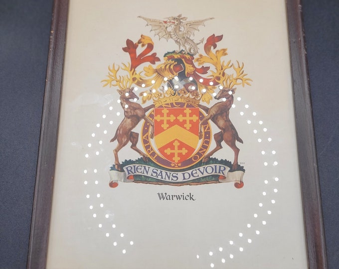 Warwick Coat of Arms Framed Family Crest - Etsy