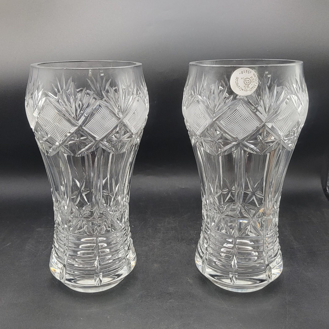 Cut Crystal Corset Vase Pair - Etsy