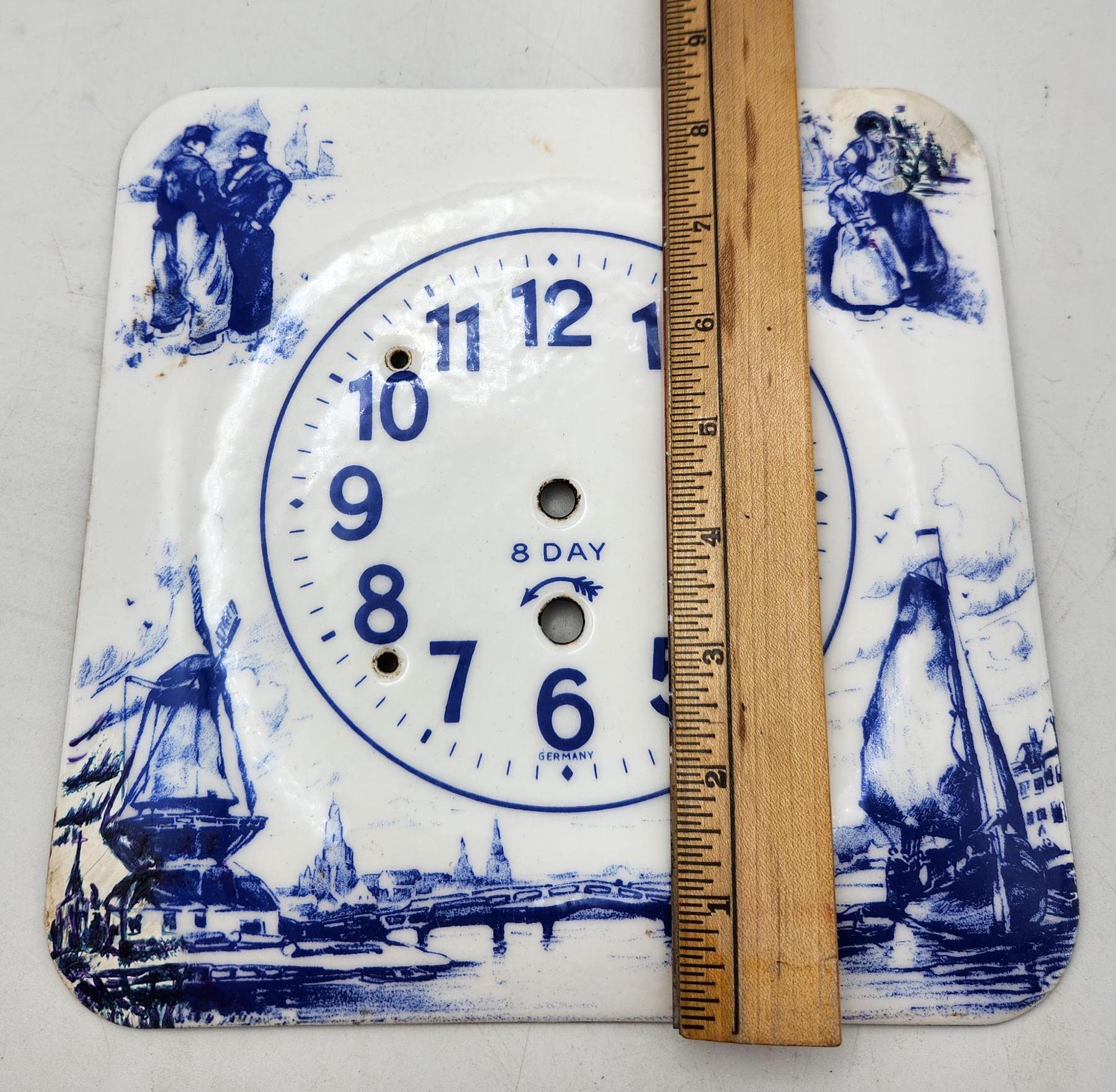 Porcelain Enamel Delft Wall Clock Plate - Etsy