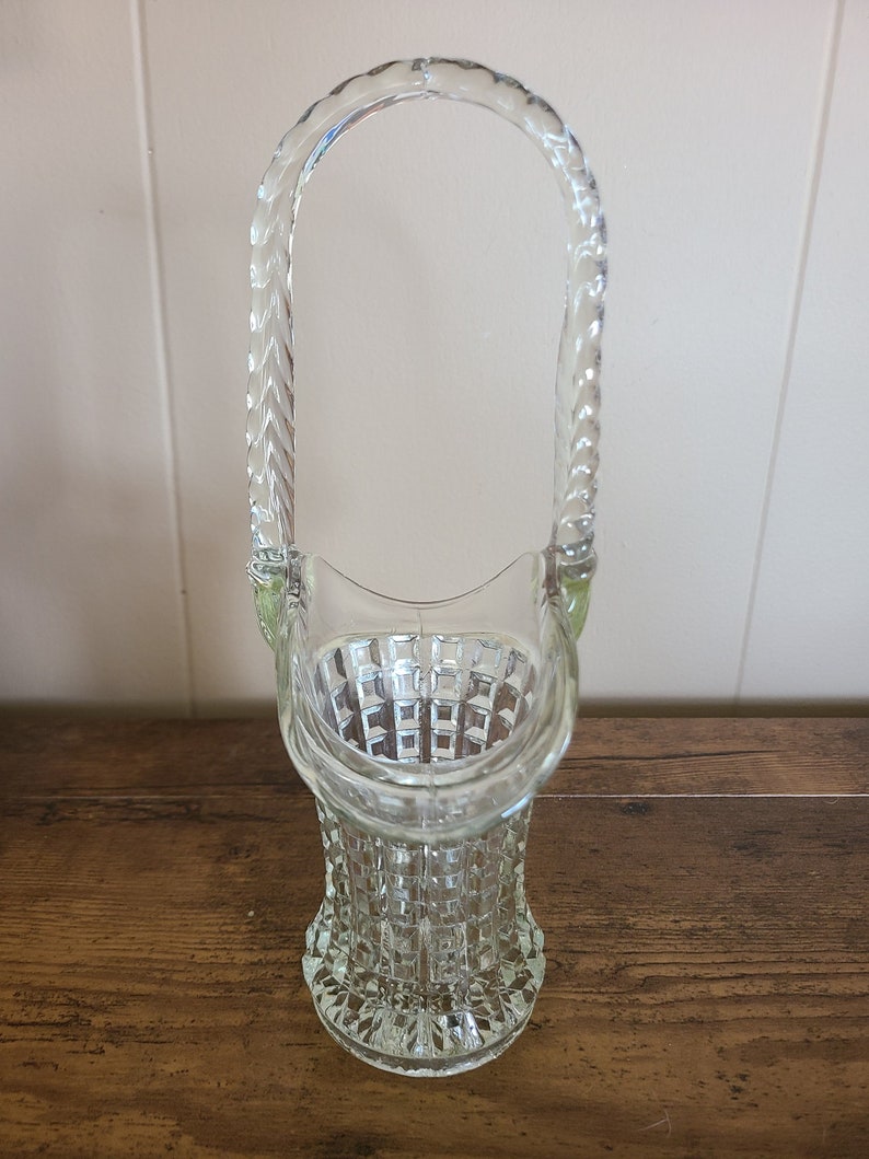 Imperial Glass Monticello Crystal Waffle Block Bridal Basket - Etsy