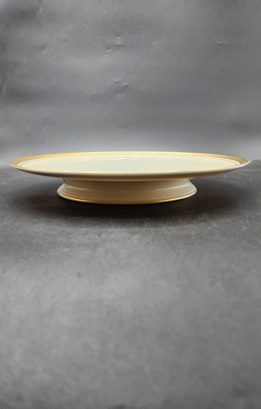 Lenox Ivory W/24k Gold Trim Footed Cake Plate - Etsy
