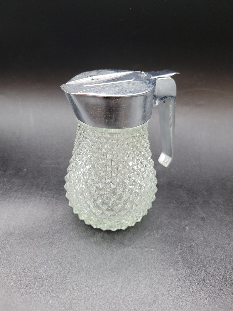 Diamond Pattern Glass Syrup Dispenser - Etsy