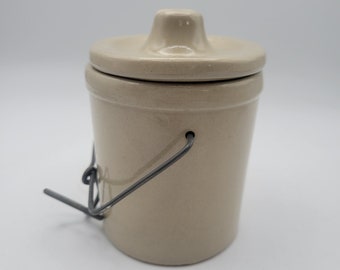 Vintage Brown Stoneware Cheese Crock - Etsy