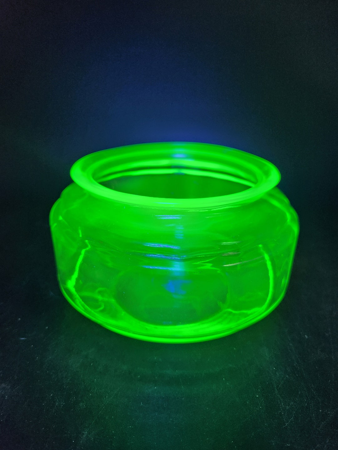 Antique Verona Uranium Depression Glass Fish Bowl - Etsy