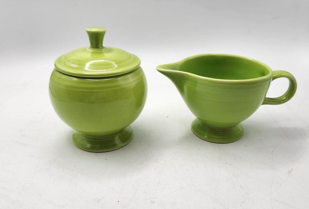 Fiesta Chartreuse Creamer and Sugar Bowl - Etsy