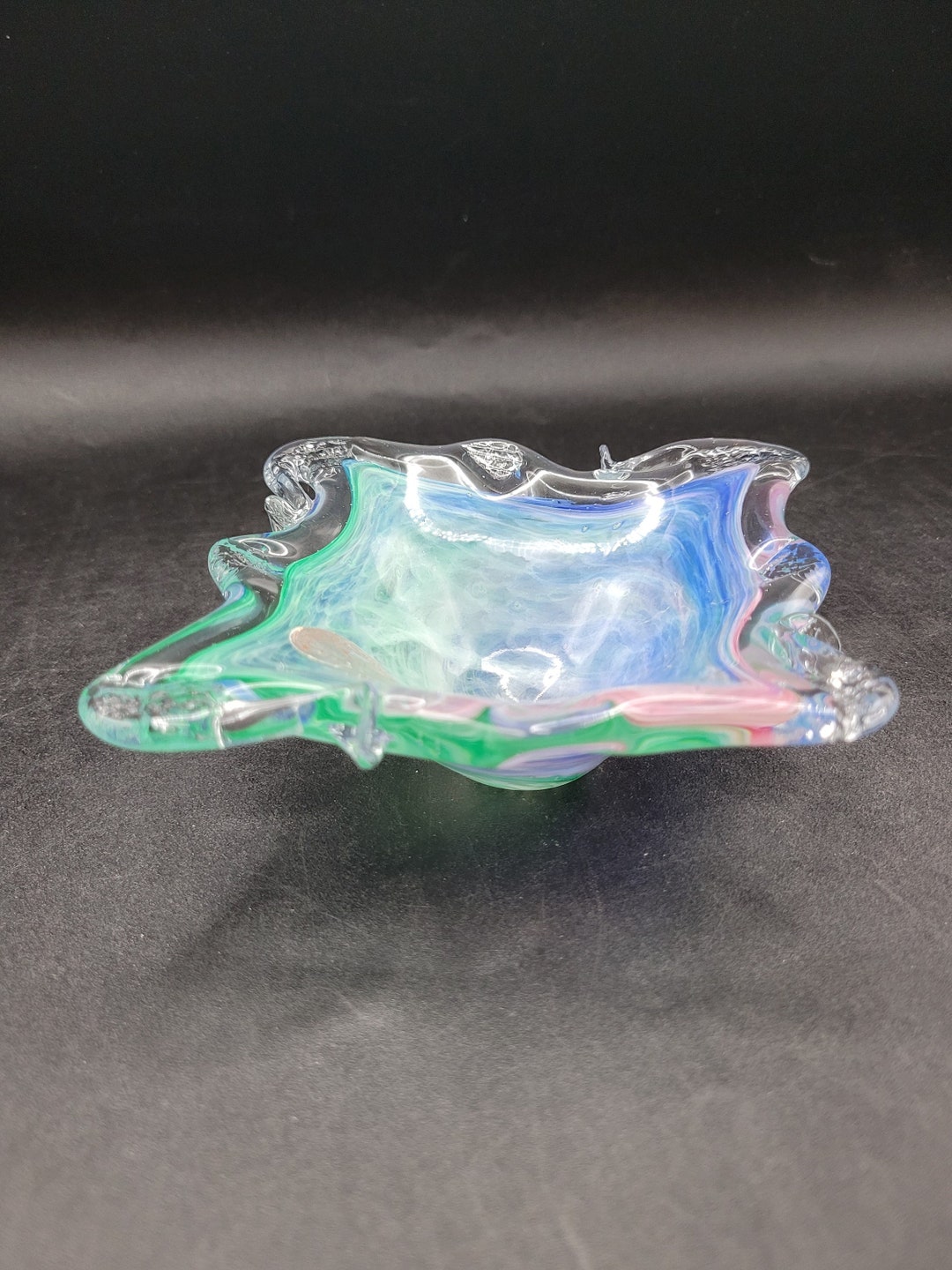 Murano Glass Pastel Colored Art Glass Trinket Bowl - Etsy