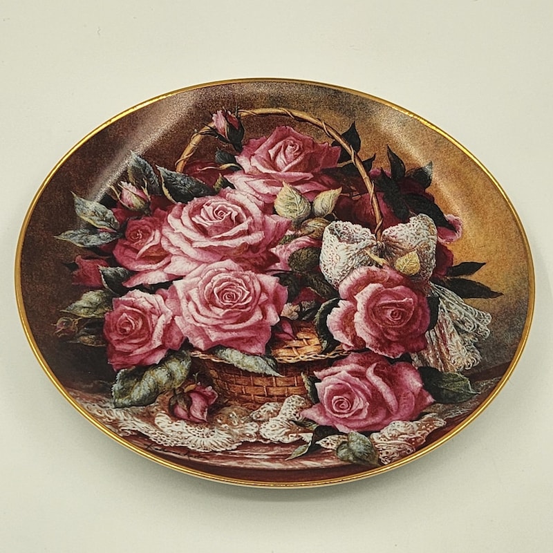 Franklin Mint Rose Plates - Etsy