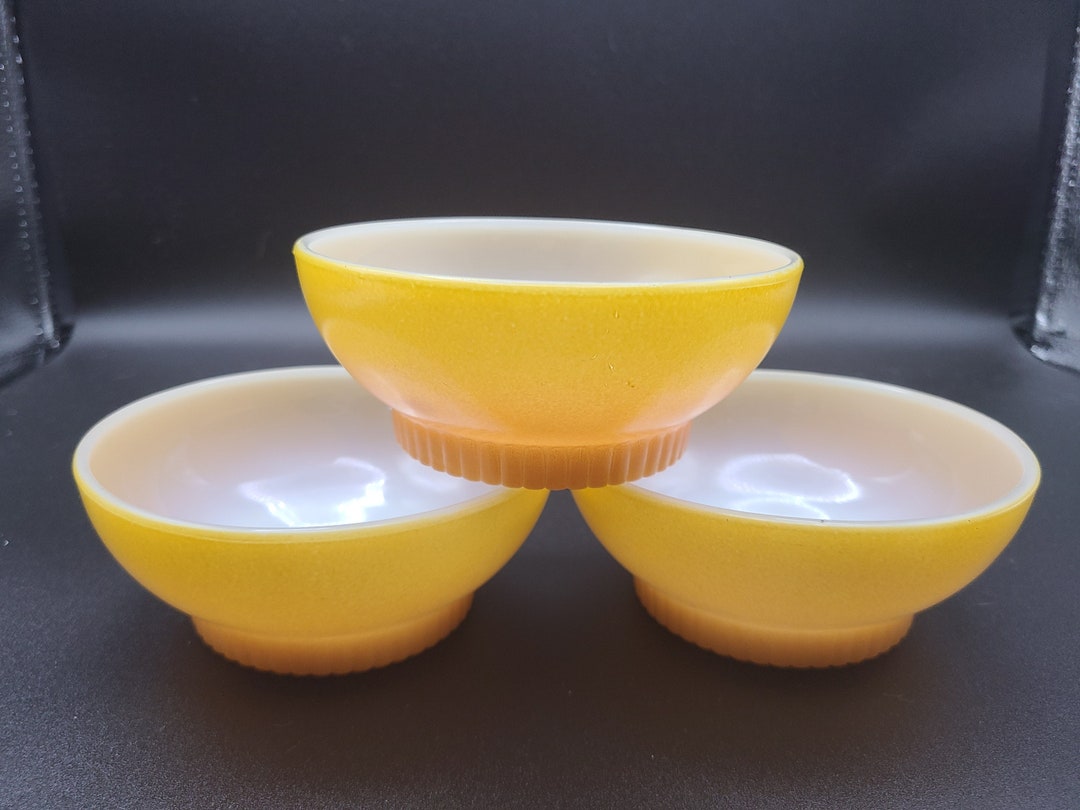 Fire King Yellow Cereal Bowls Set of 3 - Etsy