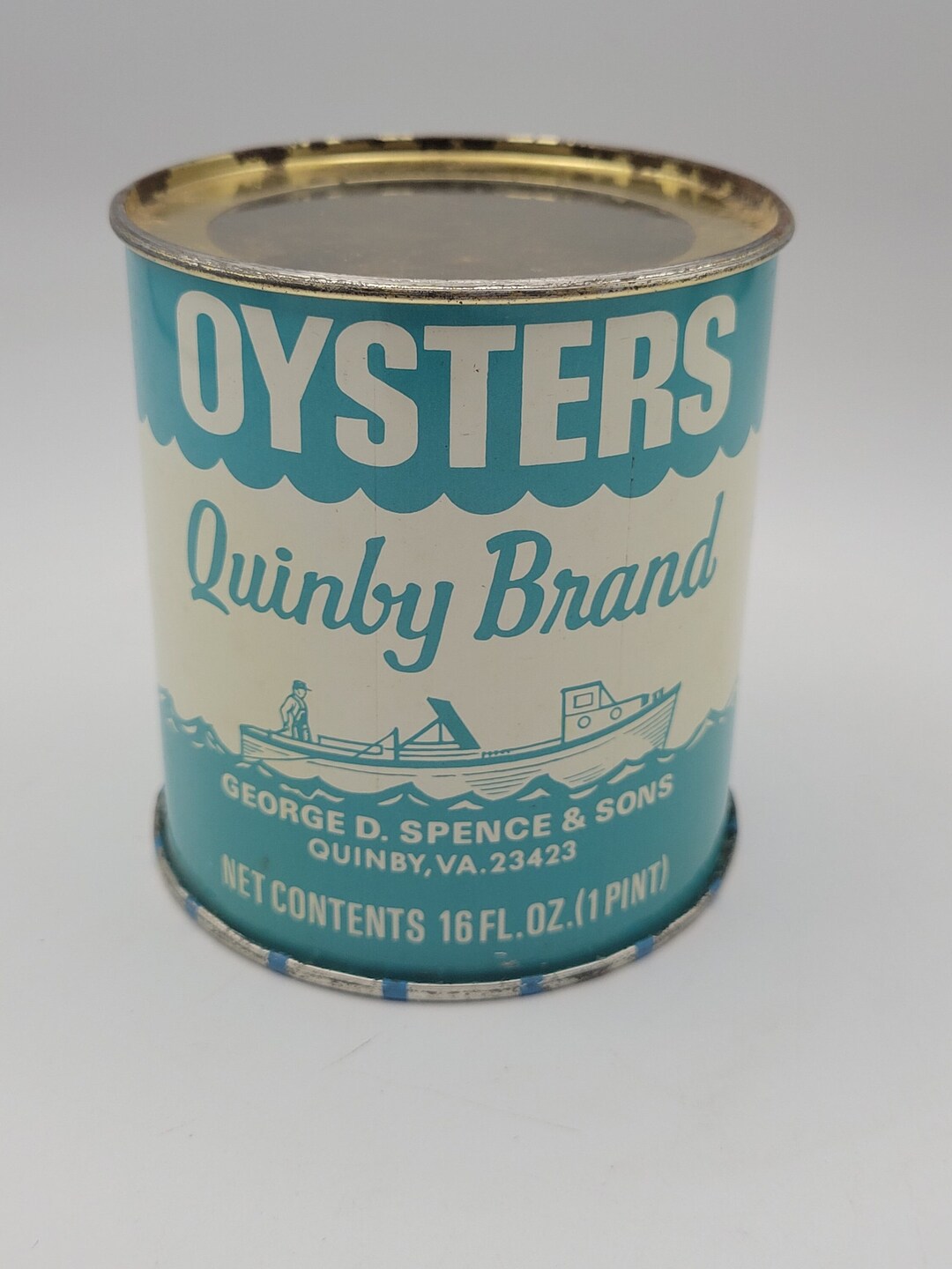 Quinby Brand Oyster Pint Tin Can - Etsy