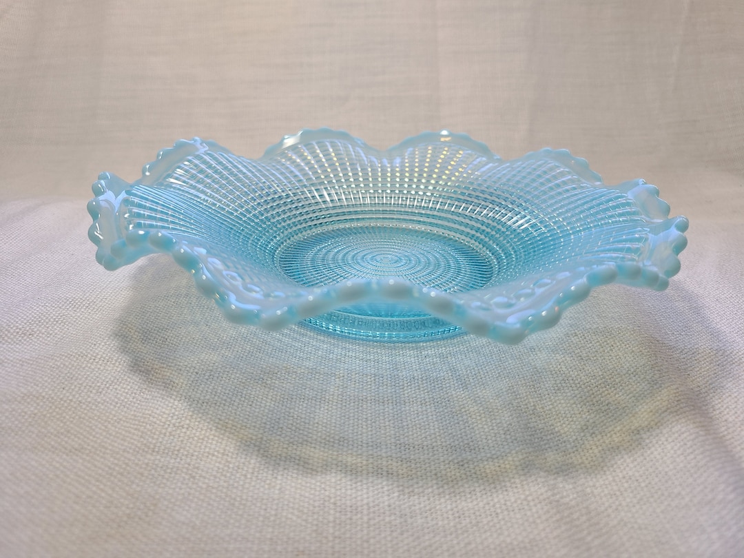 Model Flint Glass Company Blue Opalescent Dish - Etsy