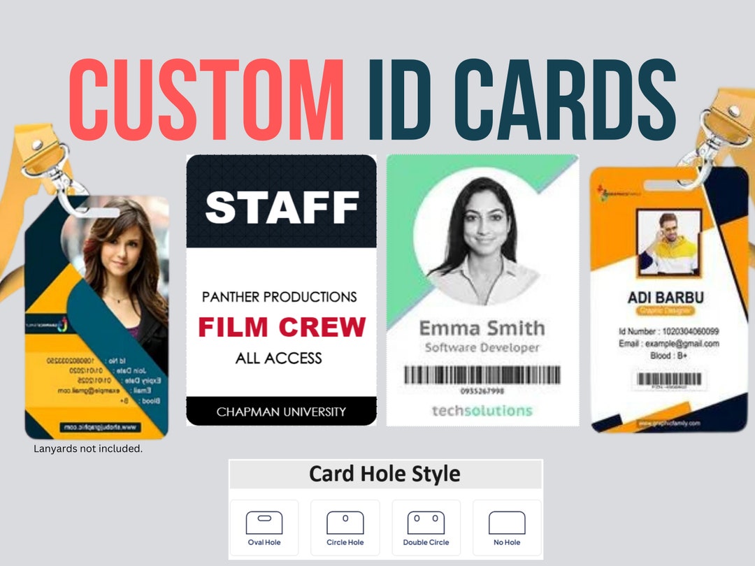 Custom Full Color PVC ID Cards: Double-sided Printing - Etsy