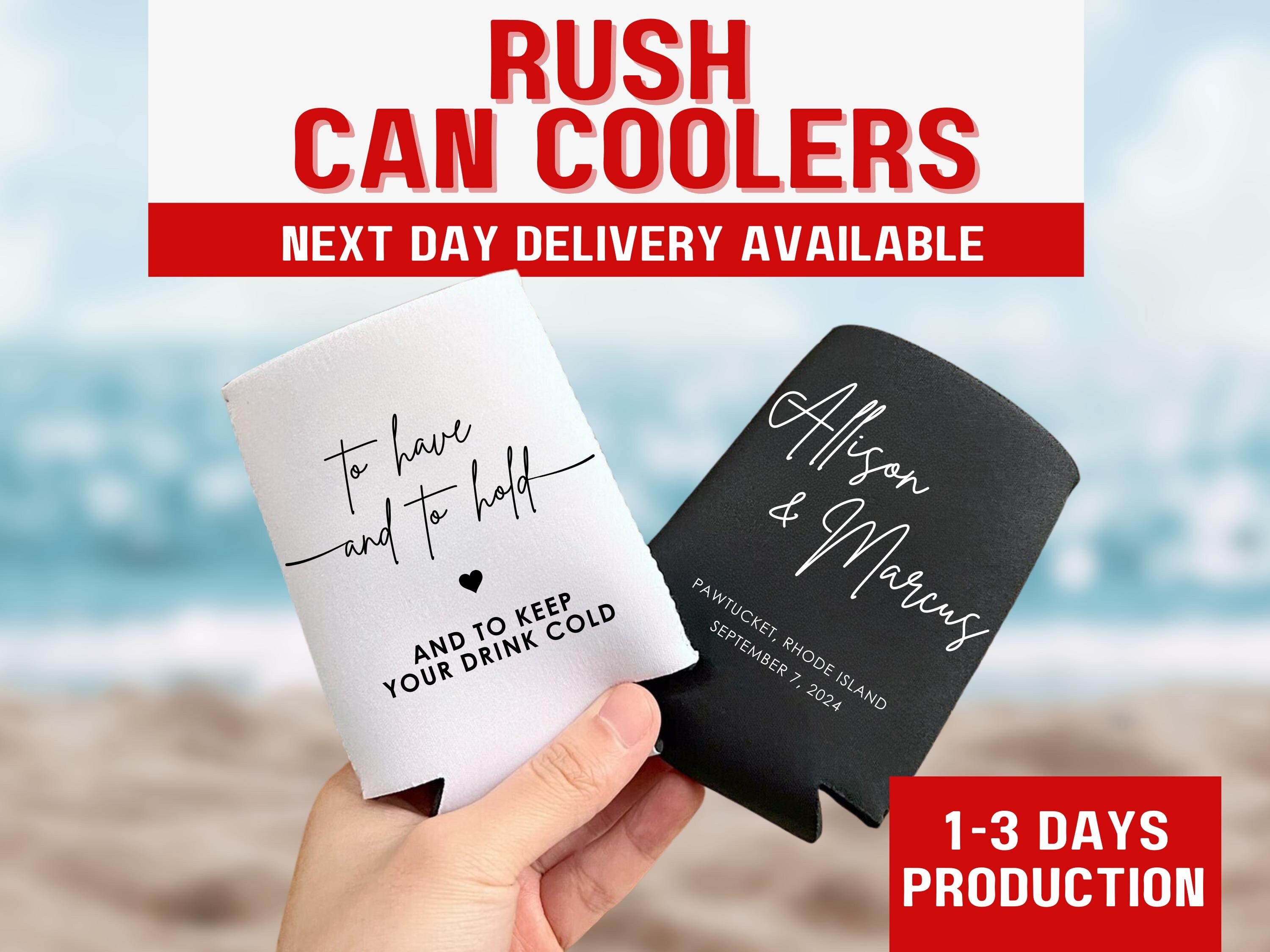 Custom Can Coolers - Personalized Drink Holders With Fast Delivery Rush ...