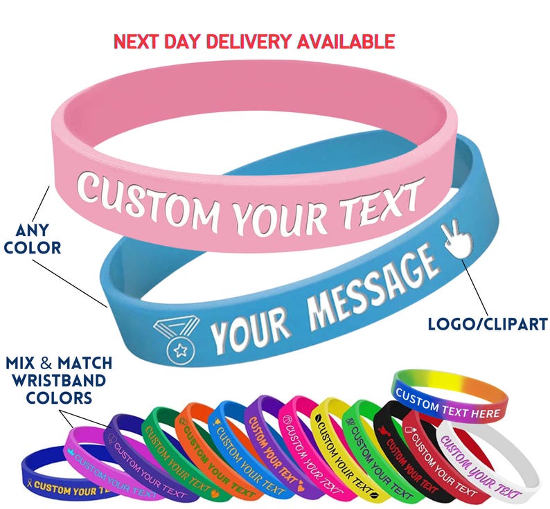Custom Wristbands - Personalized Rubber Bracelet - Silicone Wristbands ...
