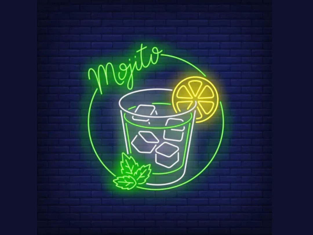 Mojito Drink Neon Sign Custom Neon Sign, Drink Sign, LED Neon Bar Sign ...