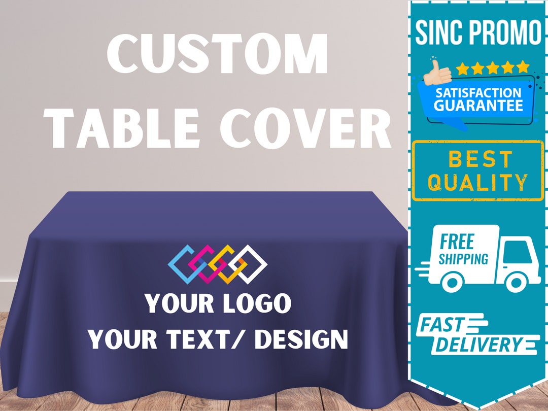 Custom Logo Table Cover: Full Color Imprint, Trade Show Display - Etsy