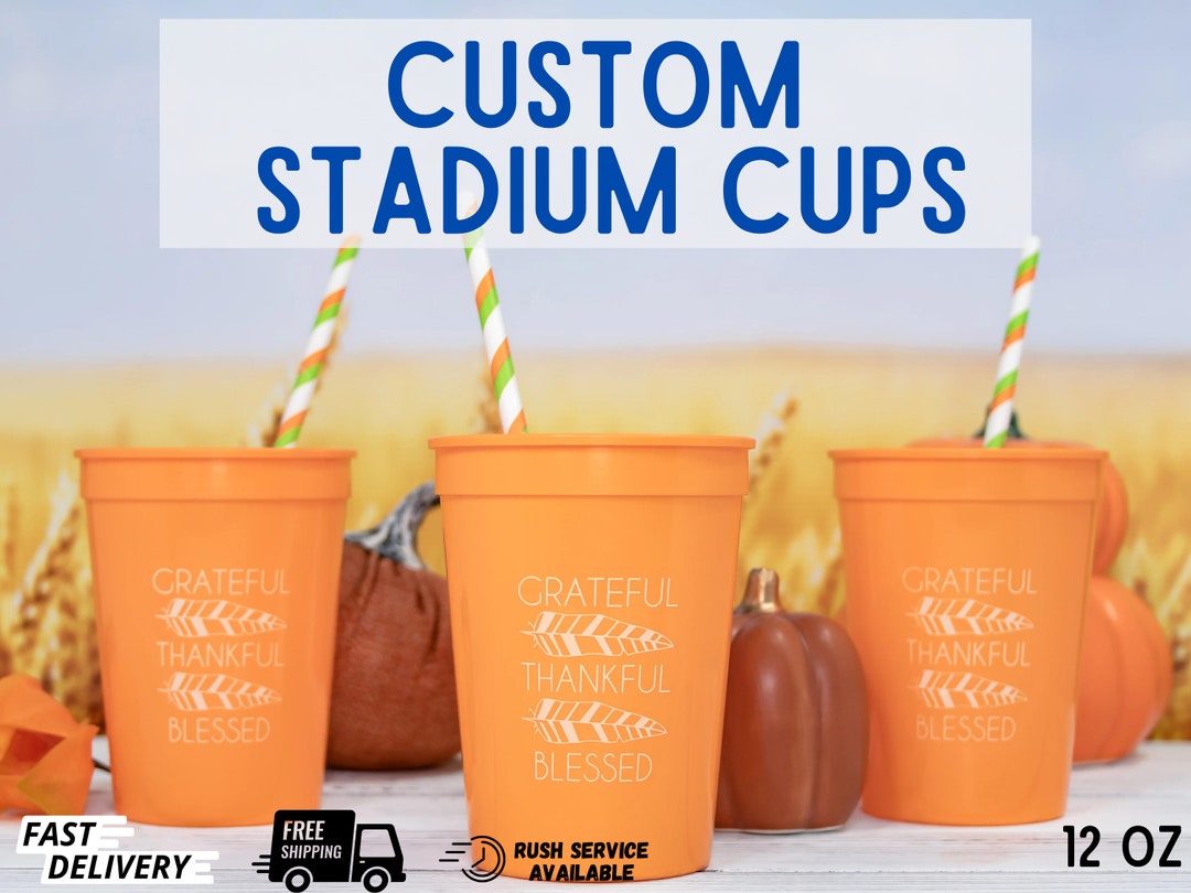 Personalized 12 Oz Stadium Cups: Custom Party Drinkware - Etsy