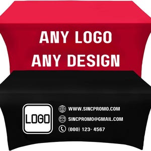 Custom Table Cloth With Business Logo Personalized Table Cover Stretch ...