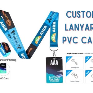 Full Color Custom Lanyards With PVC Card ID Badge Holder & Pvc Cards ...