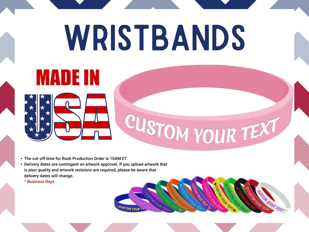 USA Made Custom Silicone Wristbands: Personalized Event Bracelets - Etsy