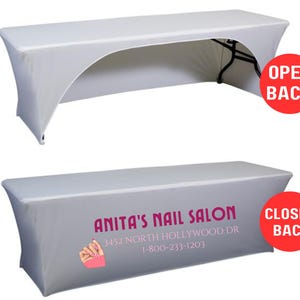 CUSTOM Stretch Table Cover Personalized Table Cover | LOGO/TEXTS Full ...
