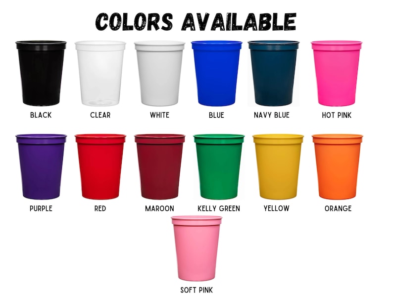 12 Oz Custom Reusable Cups | 12 Oz Custom Stadium Cups | Personalized ...