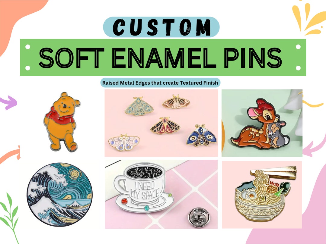 CUSTOM Soft Enamel Pins Personalized Enamel Pins Custom Lapel Pin Badges Bulk Enamel Pins Design ...