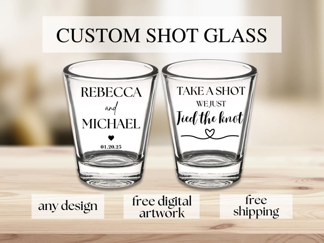 Custom Clear Shot Glass: Personalized Wedding Favor Gifts - Etsy