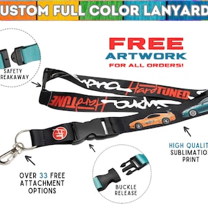 Custom Lanyards Full-color Dye-sublimation Personalized Lanyard With ...