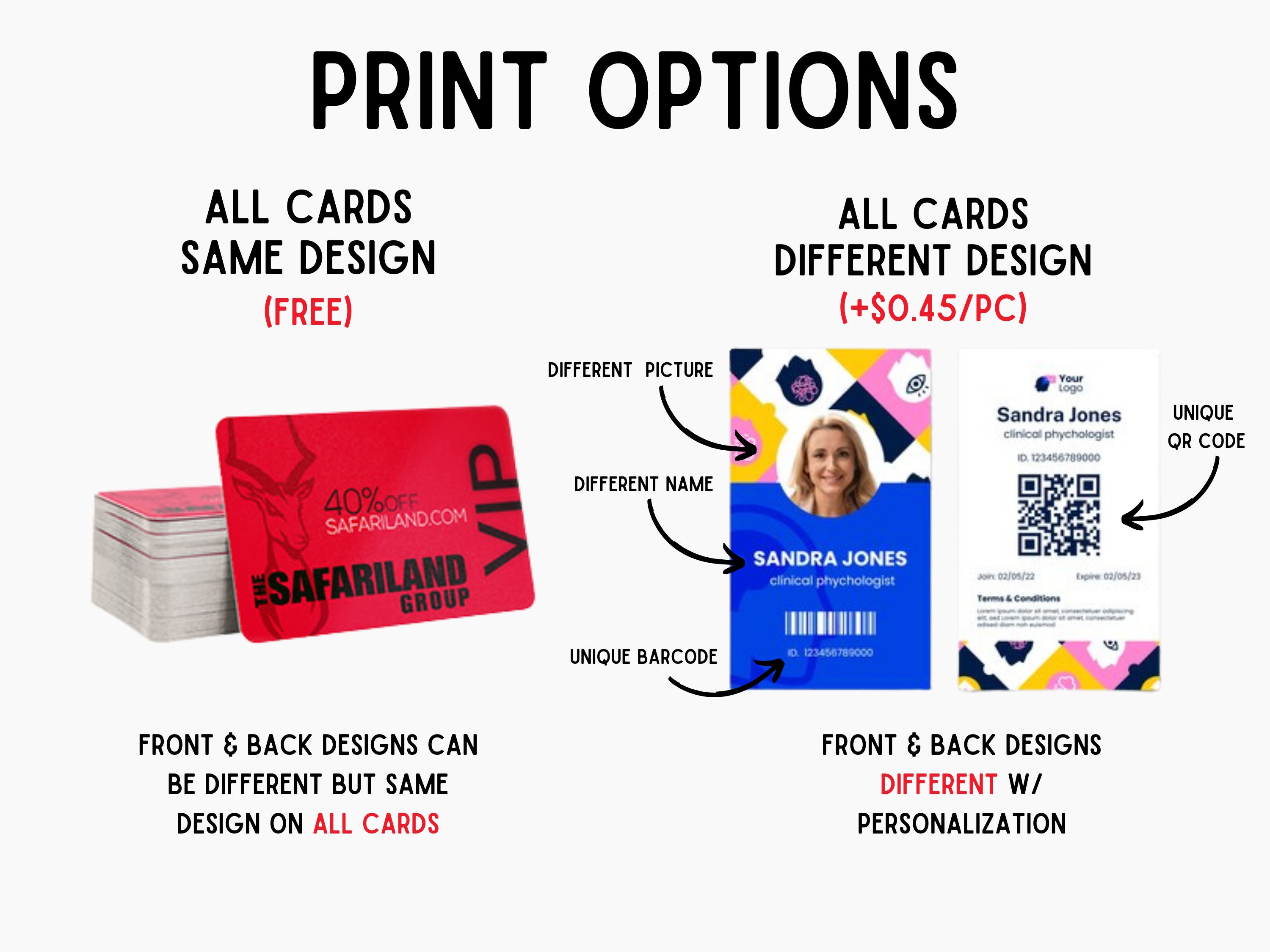 Full Color Plastic Photo ID Badges & PVC Cards - Both Side Printed ...