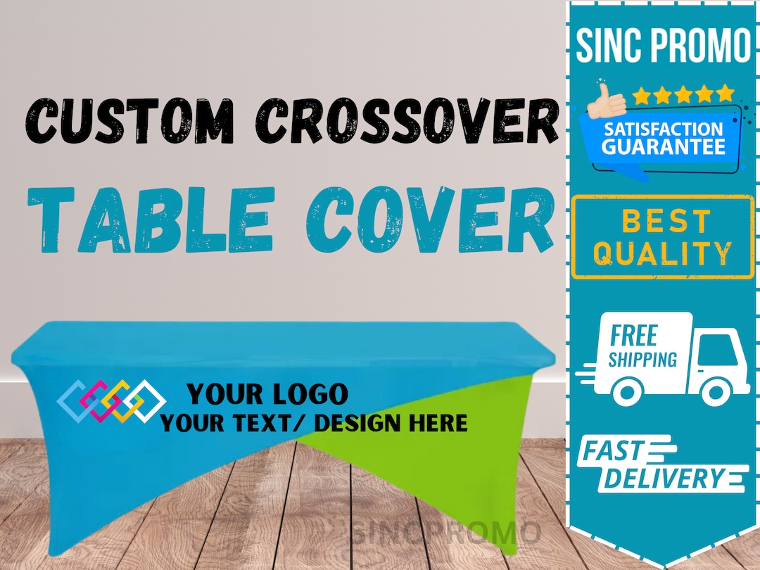 CUSTOM Table Cover Crossover Table Cover Spandex Table Cover W/ Logo ...