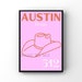 Austin Texas Preppy Art Print, UT, University of Texas, Austin Cowboy ...