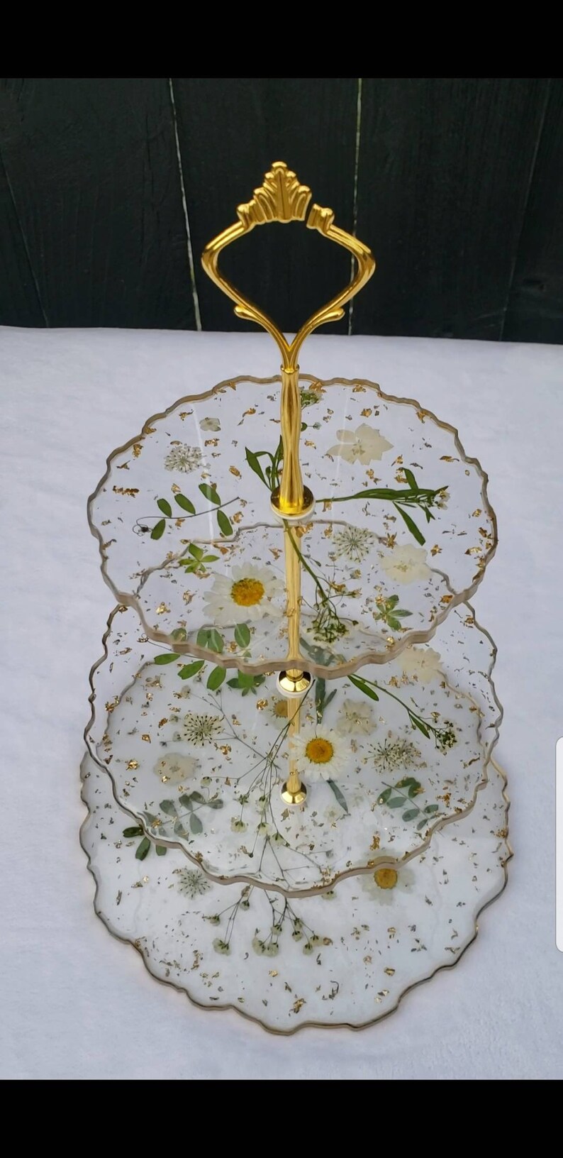 Flower Tower. Beautiful Handmade 3 Tier Dessert Tray - Etsy