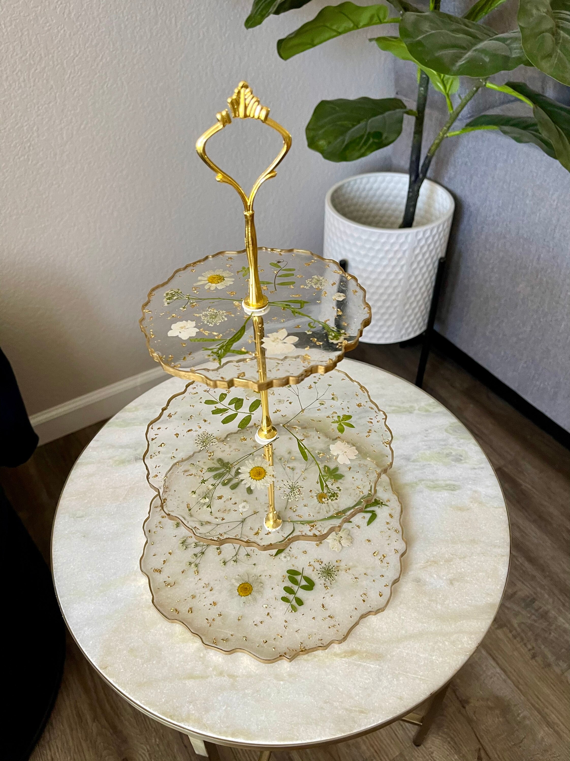 Flower Tower. Beautiful Handmade 3 Tier Dessert Tray - Etsy